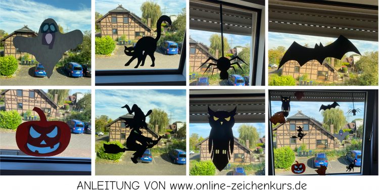 Gruselige Halloween Fensterbilder Vorlagen