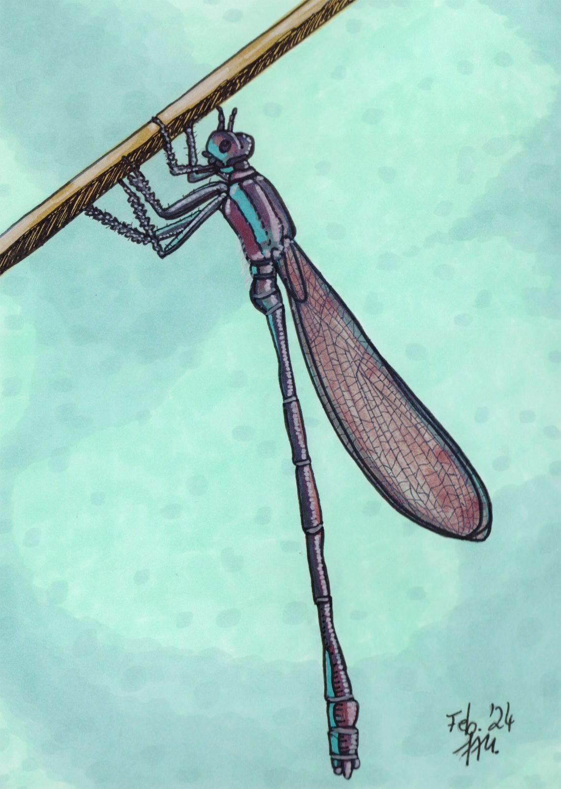 Libelle zeichnen mit Faber-Castell Goldfaber Sketch Marker