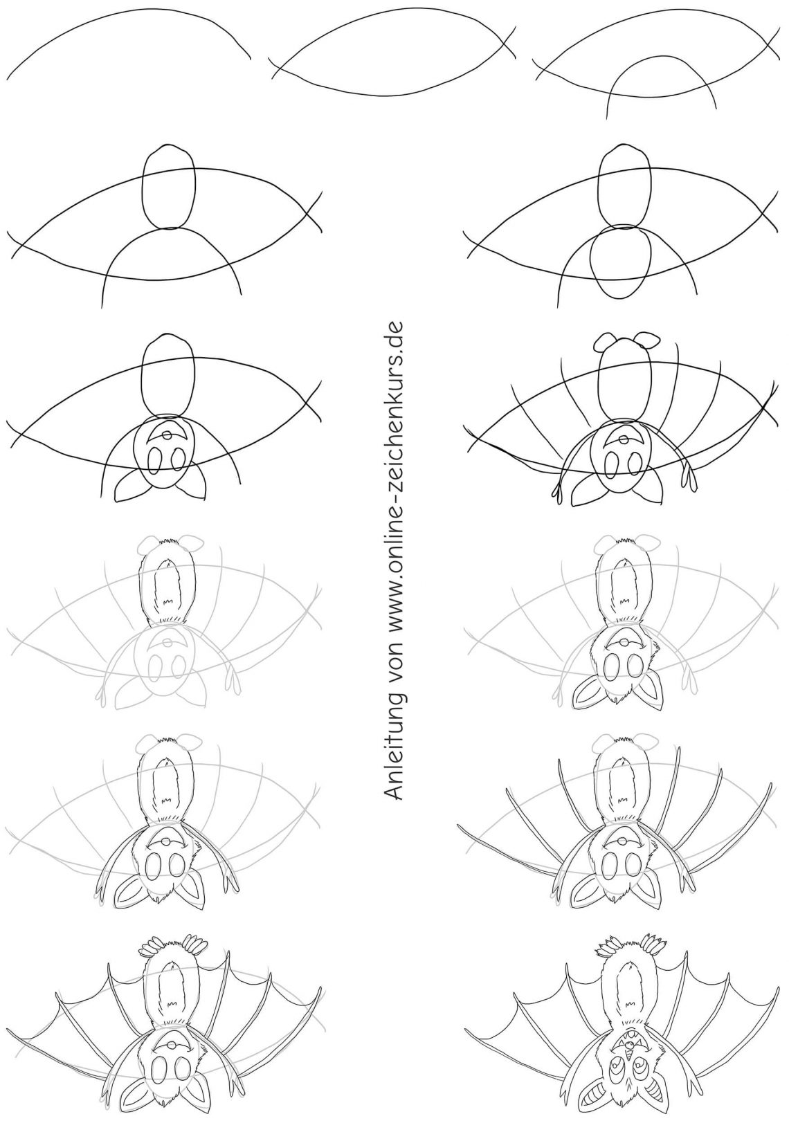 Herbsttiere zeichnen - 6 Schritt für Schritt Anleitungen für Kinder